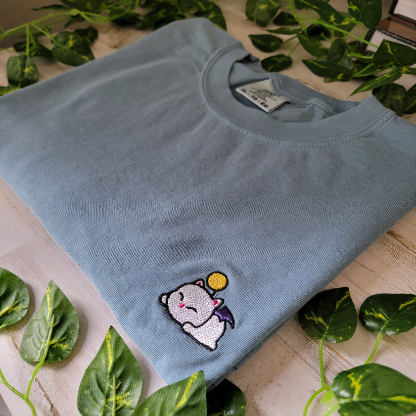 Relaxed Moogle Embroidered Shirt | Subtle Gaming Merch | AFK Apparel